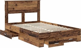 Rám postele s čelo Staré dřevo 120 x 190 cm Kompozitní dřevo 3410009