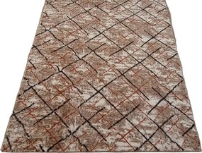 HU Béžový koberec Plush Deluxe, červený s mramorovým vzorem Rozměr: 50x80 cm