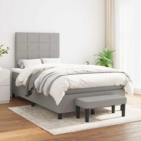Box spring postel s matrací světle šedá 120x190 cm textil 3270355