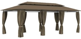 Altán se závěsy 600 x 298 x 270 cm taupe 180 g/m² 312247
