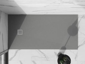 Mexen Stone+, obdélníková vanička z minerálního kompozitu 160 x 70 cm, šedá-betonová, 44617016