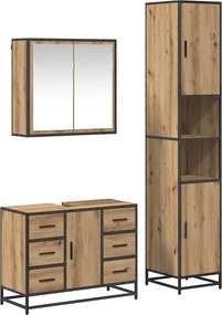 Sada koupelnového nábytku 3 ks Artisanový dub 80 x 33 x 60 cm 3402561