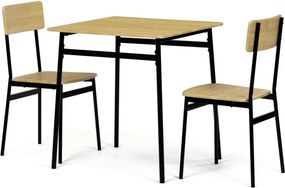 Set jídelní (1+2), MDF, dekor divoký dub, černý kov hnědá