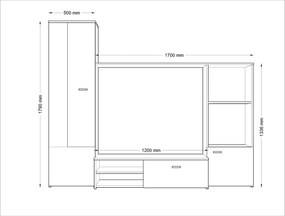 Moderní obývací stěna Heros, sonoma