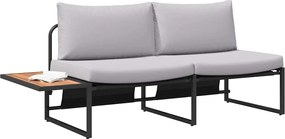 vidaXL Zahradní sofa s polštářem Světle šedá 200,5 x 70 x 85,5 cm Ocel [42007550]