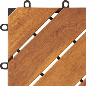 vidaXL Terasové dlaždice 20 ks 30 x 30 cm masivní akáciové dřevo [3114666] Barva: Hnědá