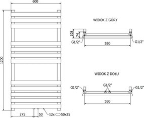 Mexen Jupiter topné těleso 1200 x 600 mm, 594 W, bílá, W107-1200-600-00-20