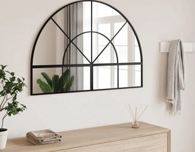 vidaXL Nástěnné zrcadlo černé 100 x 70 cm oblouk železo [3200610]
