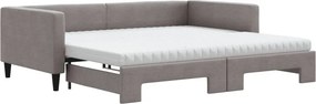Válenda s přistýlkou a matracemi taupe 100 x 200 cm textil 3196604