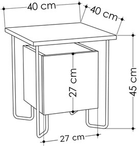 ATHENIA, noční stolek, bílý