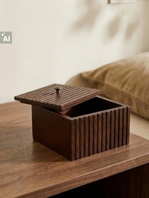 Sinsay - Rýhovaný úložný box s víkem - hnědá
