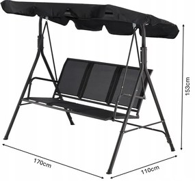 Zahradní houpačka KARLOS 170 cm černá