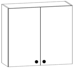 Nejlevnější nábytek MISAEL horní skříňka G80, korpus bílý, dvířka borovice andersen