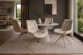 Designová židle Amiyah šampaňská / béžová