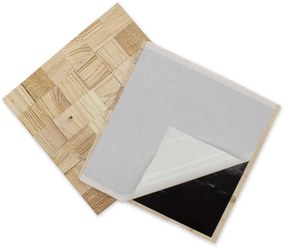 DUB 50, jednotlivé kusy 50 x 50 mm (0,0025 m²) nebo samolepící panel 300 x 300 mm (0,09 m²) - dřevěná mozaika 3D Broušený - bez povrch. úpravy NA SAMOLEPÍCÍM PODKLADU