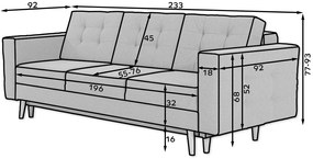 Eltap Rozkládací pohovka Asgard Materiál a barva potahu: Solid 09 - šedá