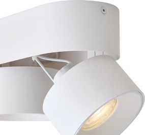 Moderní přisazené bodové svítidlo bílé GU10 50mm se 2 naklápěcími světly - Echo