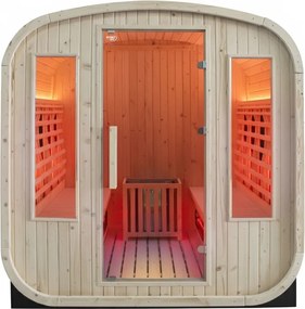 BPS-koupelny Zahradní kombinovaná sudová sauna 2v1  - Infrasauna + finská sauna 180x200, 4-6 osob