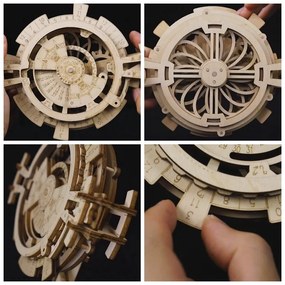 RoboTime 3D dřevěné mechanické puzzle Stolní kalendář