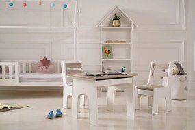 Vingo Dětský stolek a 2 židličky s šuplíky v dubovém odstínu