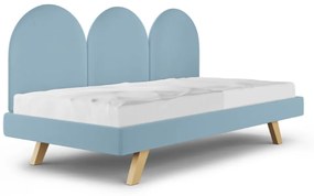 MINKO Čalouněná jednolůžková postel PANELS do dětského pokoje Zvolte barvu: Modrá, Zvolte rozměr: 90x200 cm