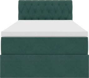 Postel s úložným prostorem Tmavě zelená 100 x 200 cm samet 3370800