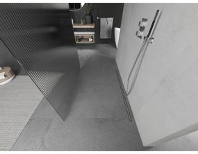 Mexen Kioto, sprchová zástěna Walk-In 100 x 200 cm, 8mm sklo s žebrovým vzorem, chromový profil, 800-100-002-01-09