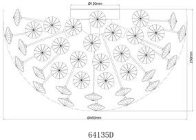 Globo 64135D - LED Stropní svítidlo KATRINA 4xG9/3,5W/230V zlatá