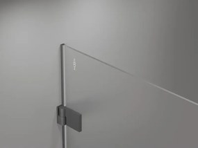 Mexen Lunar-B, výklopný sprchový kout levý 90 x 80 cm, 8mm čiré sklo, grafitový profil, 832-090-080-95-00-L