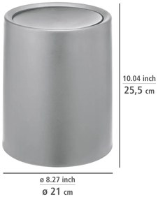 Šedý plastový odpadkový koš 6 l Atri – Wenko