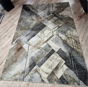HU Šedo-béžový moderní koberec Villa 856 Rozměr: 60x100 cm