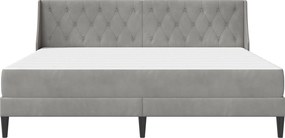 Rám postele s matrací s matrací Světle šedá 200 x 200 cm samet 3414819