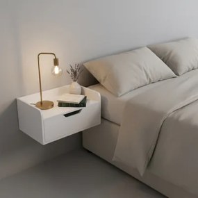 HOMCOM 2dílný set nástěnných nočních stolků, závěsné noční stolky, zásuvka, polička, vzhled dřeva, rozměry 40D x 30Š x 19,5V cm