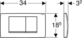 Geberit 115.899.KH.1 - Splach. tlačítko Twinline30 34x18,5 cm l. chrom/m. chrom
