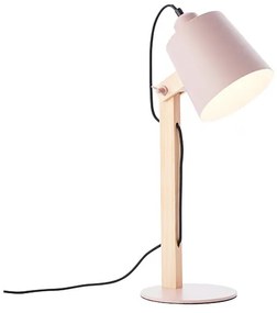 Brilliant92716/17 Stolní lampa SWIVEL růžová + dřevo