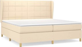 Box spring postel s matrací krémová 200x200 cm textil 3128554