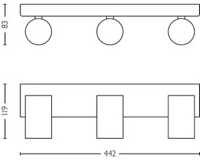 Philips - Koupelnové bodové svítidlo IDRIS 3xGU10/5W/230V IP44 černá