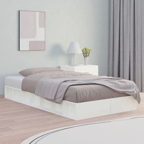 Rám postele bílý 100 x 200 cm masivní dřevo
