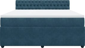 Box spring postel s matrací modrá 180 x 200 cm samet 3287816