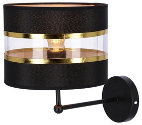 Černo-zlaté nástěnné svítidlo Andy pro žárovku E27  - Candellux