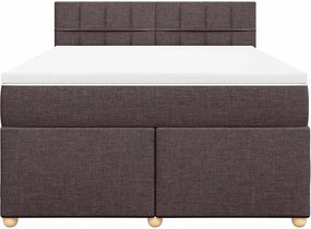 Box spring postel s matrací tmavě hnědá 140x190 cm textil 3286678