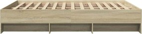 Rám postele bez matrace dub sonoma 160x200 cm kompozitní dřevo 3295641