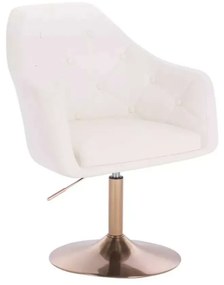 LuxuryForm DESIGN Otočné křeslo ANDORA na zlatém talíři - bílé