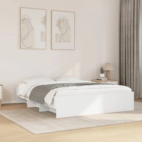 Rám postele bílý 150 x 200 cm kompozitní dřevo 3295646
