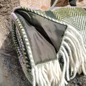 Pikniková vlněná deka Polo Botanical Stripe, 183x150 cm Tweedmill