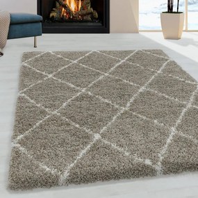Vopi | Kusový koberec Alvor shaggy 3401 beige - Kruh průměr 80 cm