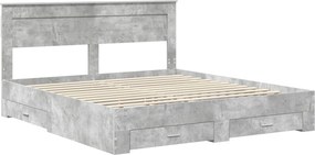 Rám postele s čelo Betonově šedá 200 x 200 cm Kompozitní dřevo 3409955
