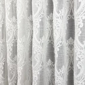 Voálová Luxusní vyšívaná záclona bílá Versailles White metráž Ervi 3634-11
