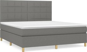 Box spring postel s matrací tmavě šedá 160x200 cm textil 3142346