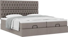 Osmanský rám postele s matrací taupe 160x200cm textil 3313710